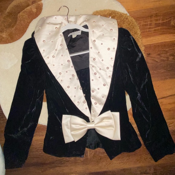Vintage | Jackets & Coats | Vintage Pearl And Bow Jacket Nah Nah ...
